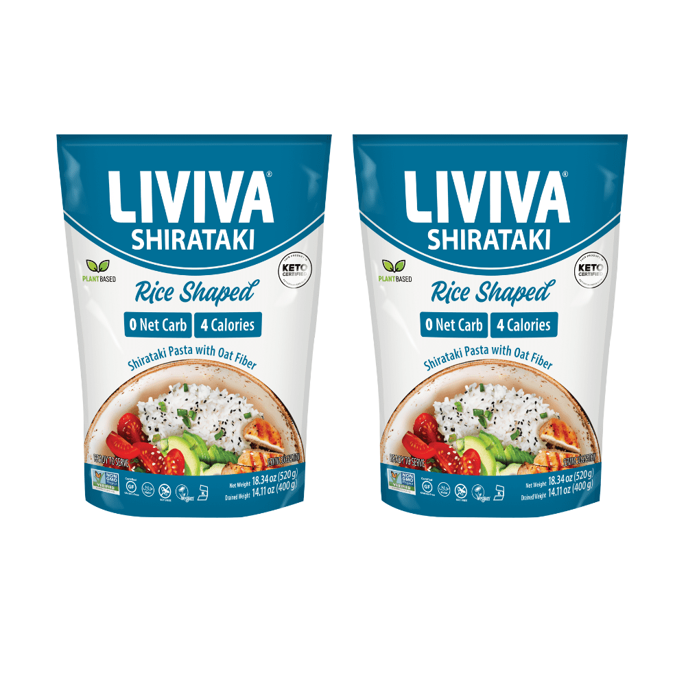 LIVIVA Organic Shirataki Rice, Low Carb Substitute, Gluten-Free, Keto ...