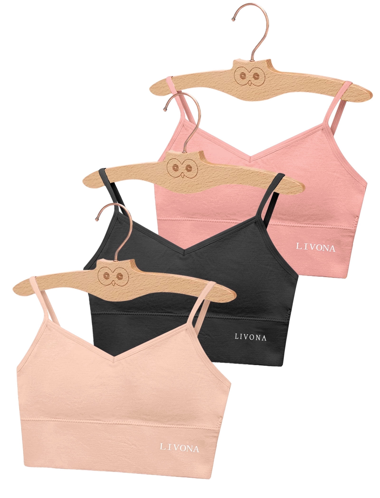 Livona 3 Pack Training Bras for Girls - Sports, Fitness, Padded ...