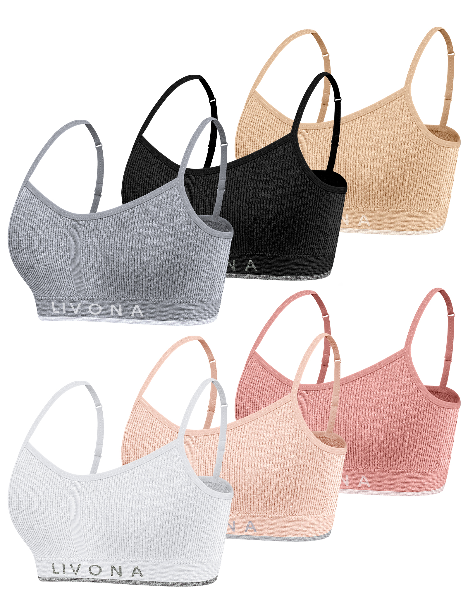 Livona Training Bras for Girls-Sports Bra for Teen Wireless Fitness ...
