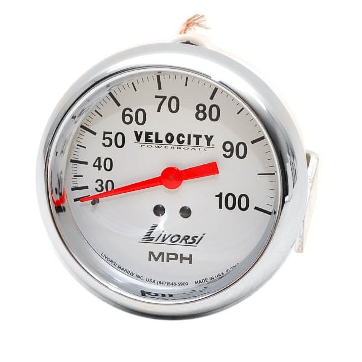 Livorsi Boat Speedometer 1720-55035R5 | Velocity 100 MPH Silver White ...