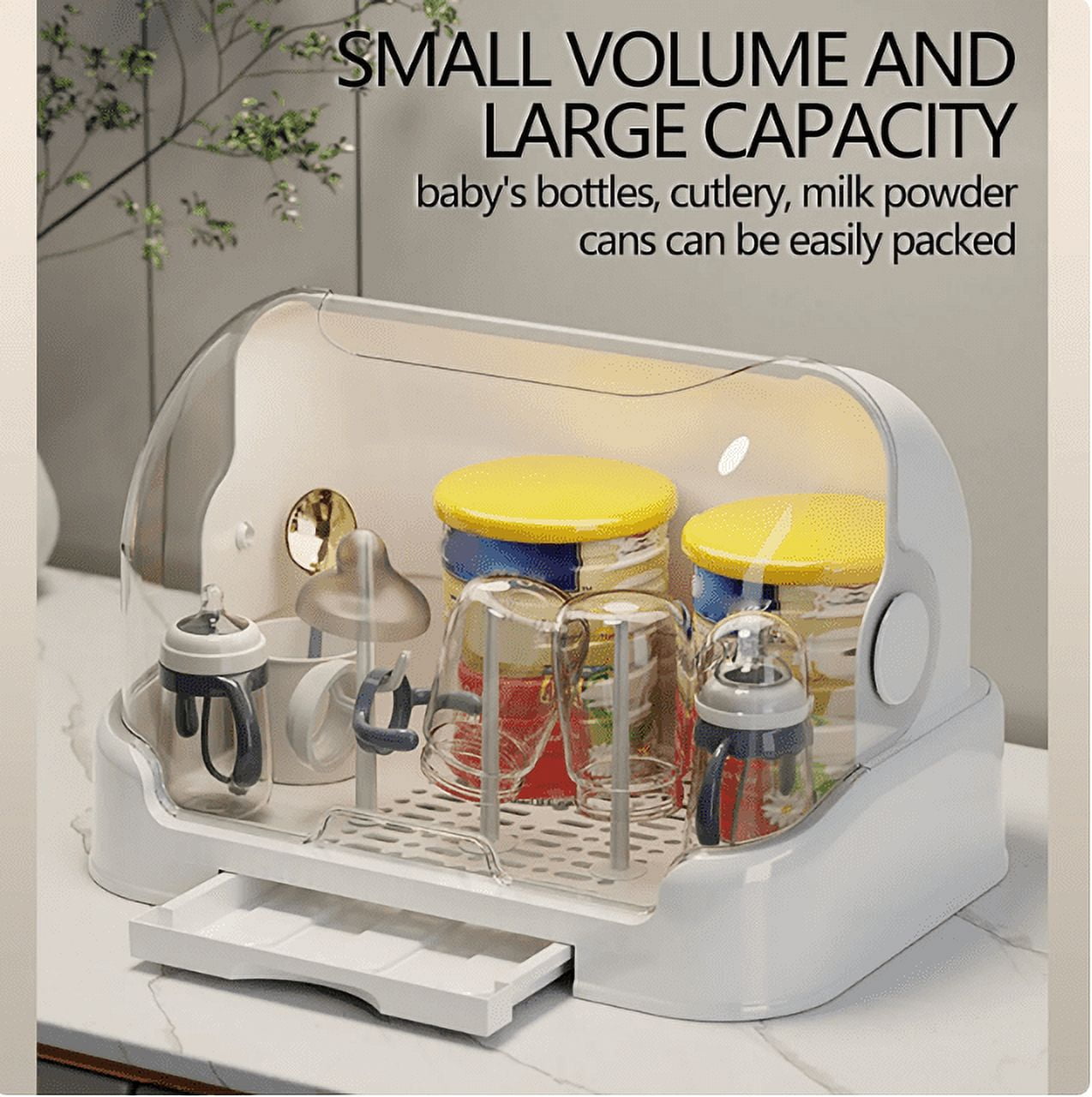Livrdious Baby Bottle Drying Rack Baby Bottle Organizer With Covver ...