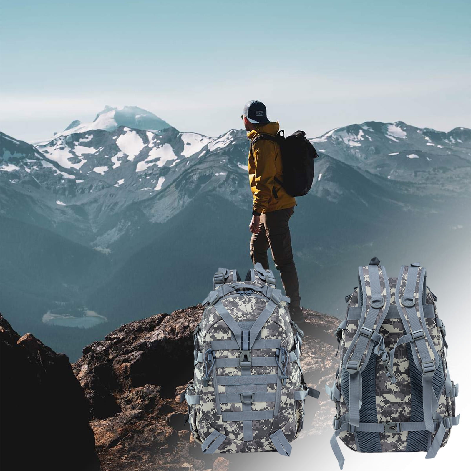 Livrdious Camouflage Multi High Capacity Functional Backpack Pack ...