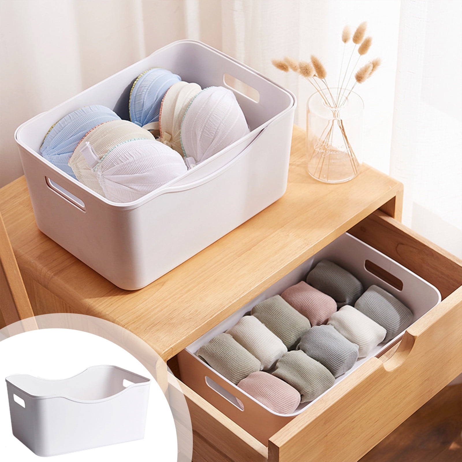 Livrdious Closet Organizers Storage Box Stackable Plastic Storage ...