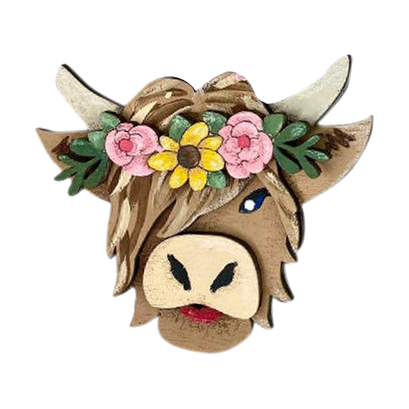 Livrdious Cow Shaped Car Diffuser, Wooden Bull Cart Diffuser With Bow ...