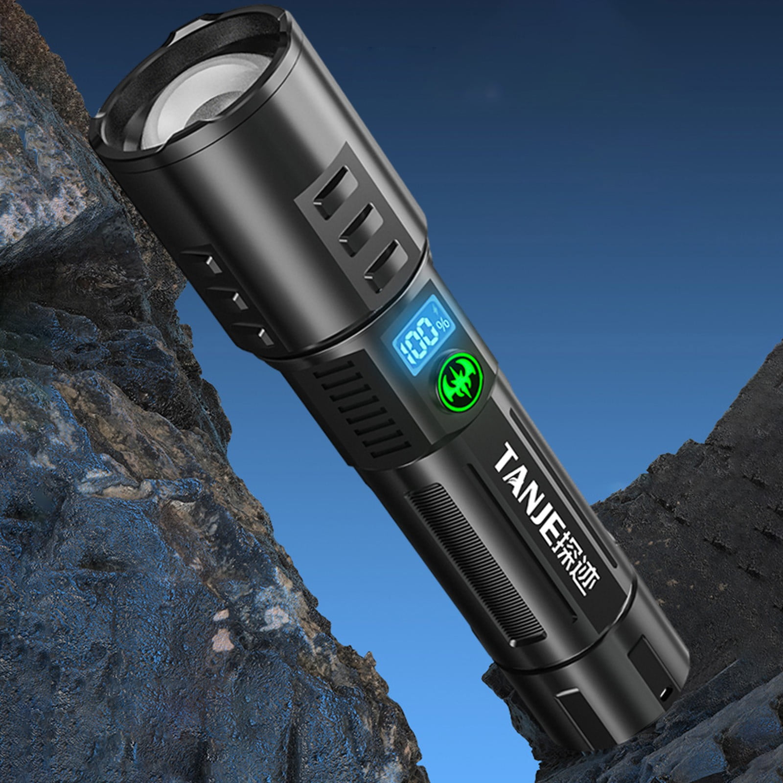 Livrdious Intelligent Digital Display LED Flashlight USB Rechargeable ...