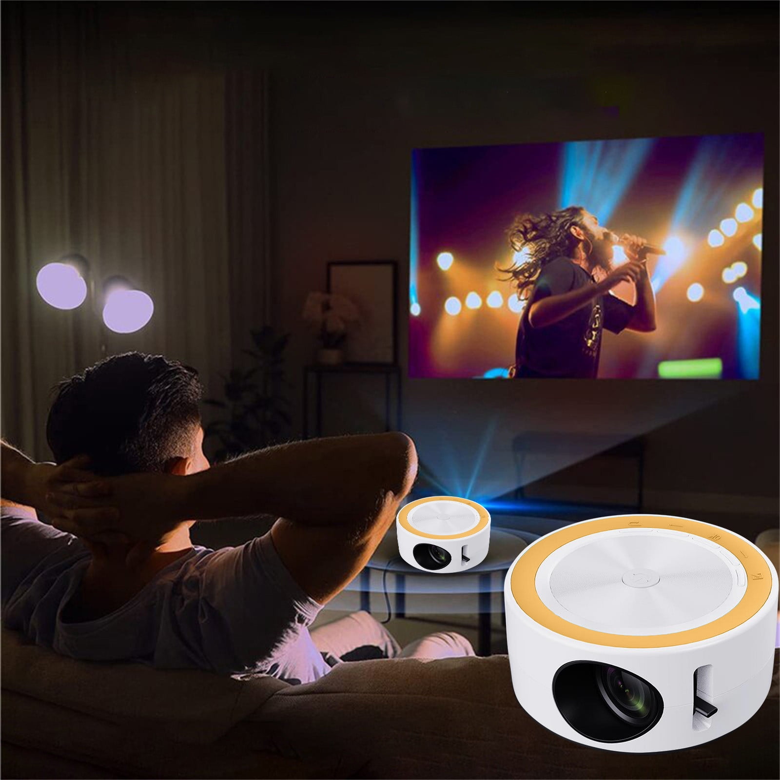 Livrdious Mini Projector, Portable 1080p Projector, Outdoor Movie ...