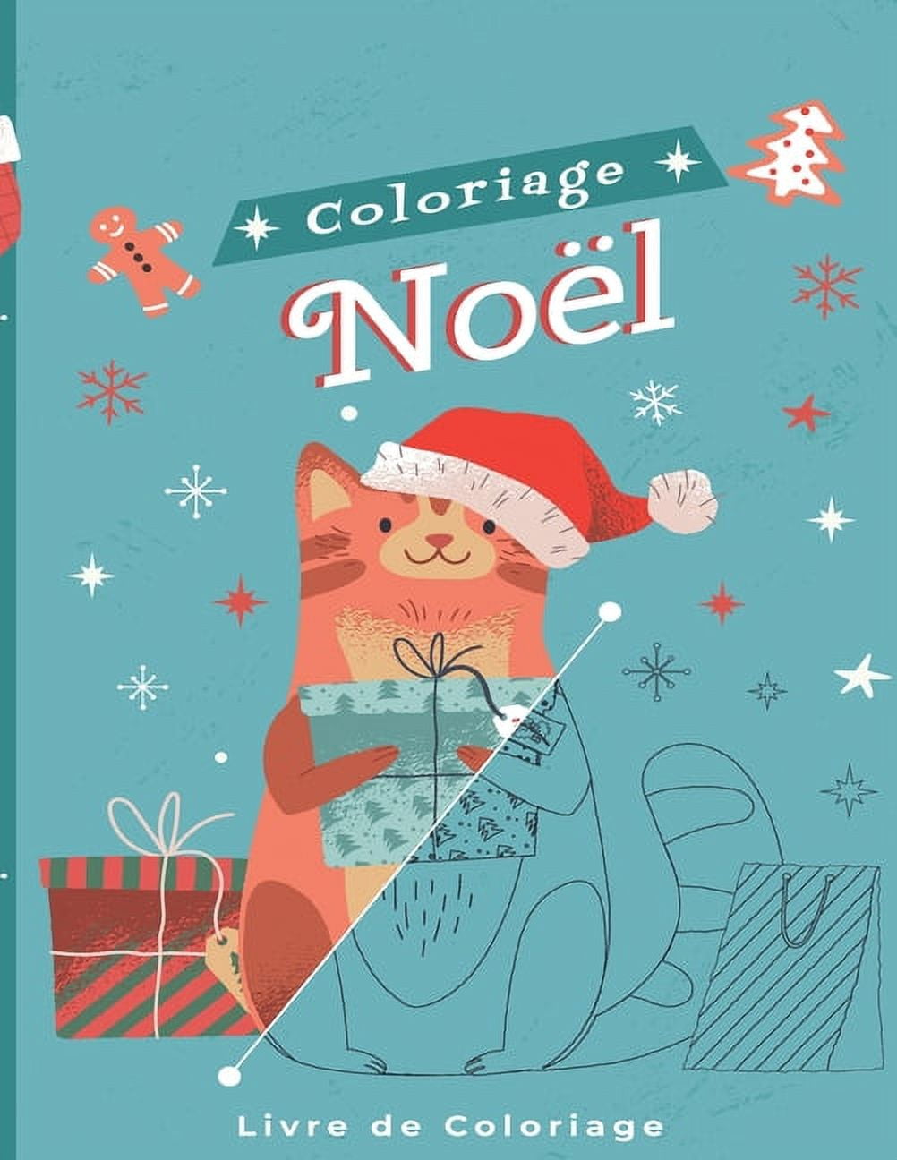 Livre de Coloriage de Noël : Livre de Coloriage sur le Thème de Noël ...