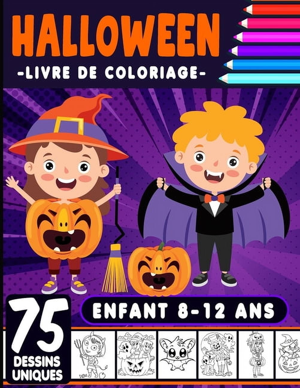 Livre de coloriage Halloween 8-12 ans: livre d'activité coloriage ...