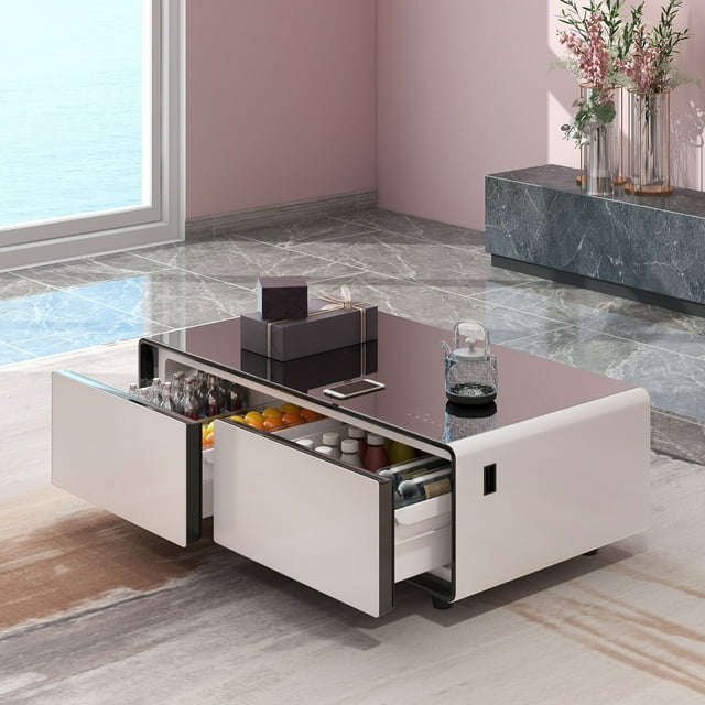 Livtab Smart Coffee Table: Built-in Fridge, Bluetooth Speakers ...