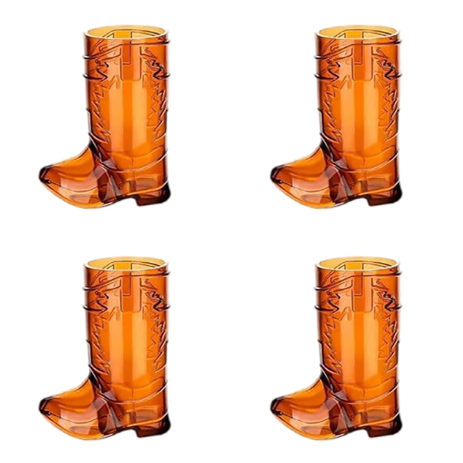Livvly 4PCS Cowboy Boot Shot Glasses -Reusable Boot Cups For Cowboy ...