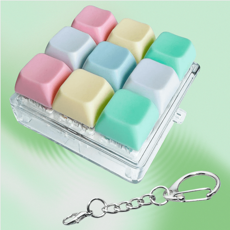 Livvly Keyboard Fidget Toy, Keyboard Keychain 9-in-1 Keyboard ...