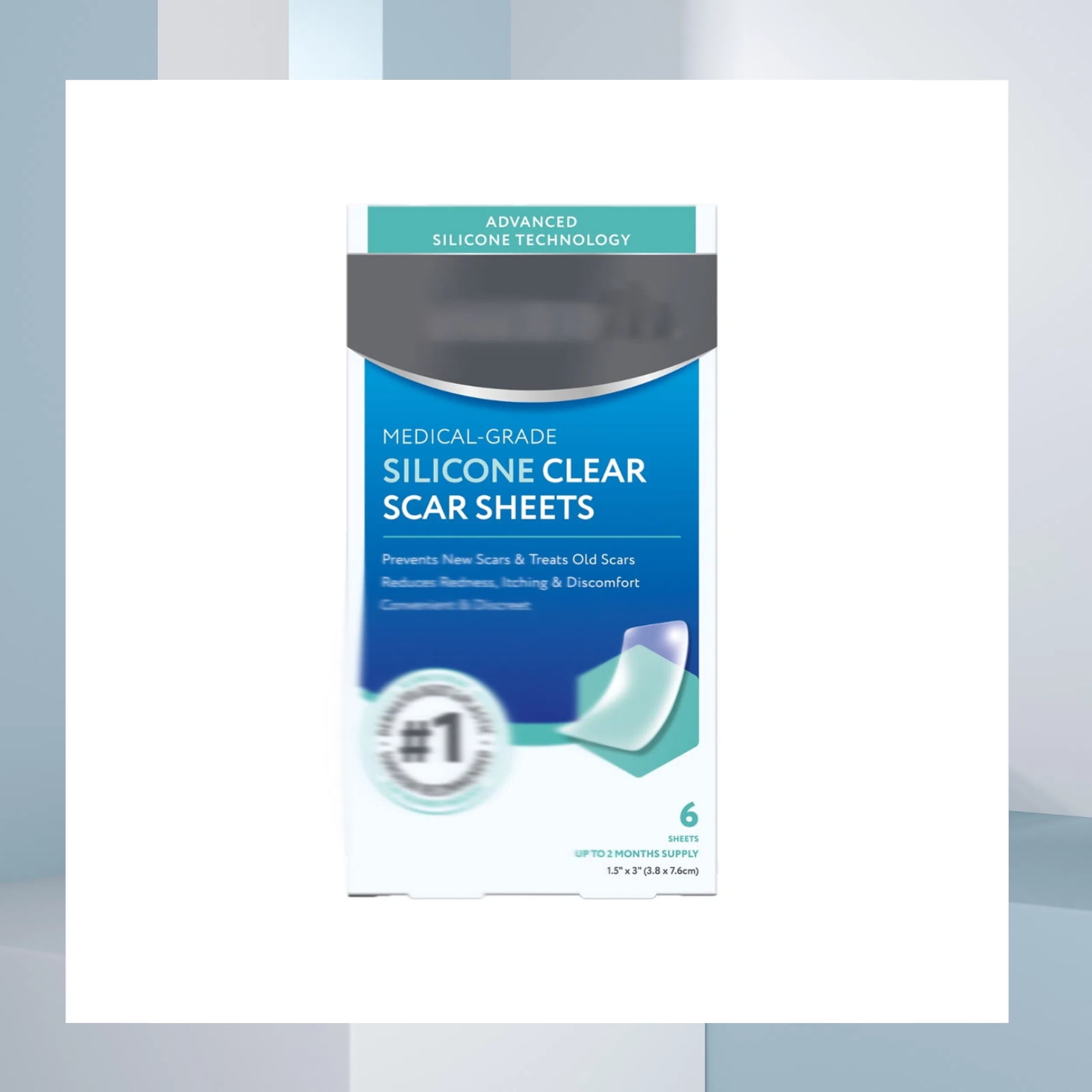 Livvly Silicone Scar Sheets Shrink, Flatten and Fade Scars, Clear, 6 ...