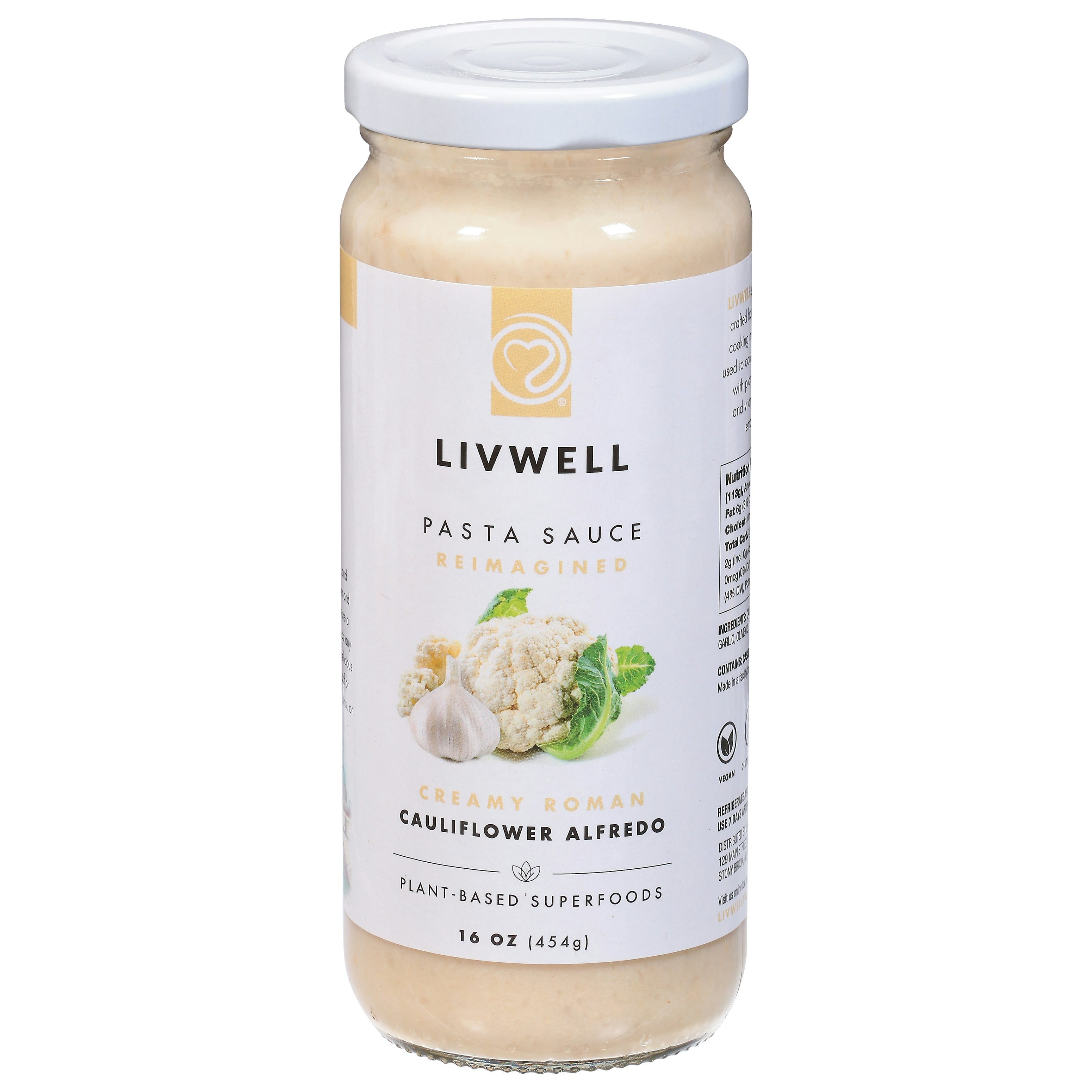 Livwell Foods Alfredo Cauliflower Garlic Pasta Sauce 16 oz (Pack Of 6) - Walmart.com