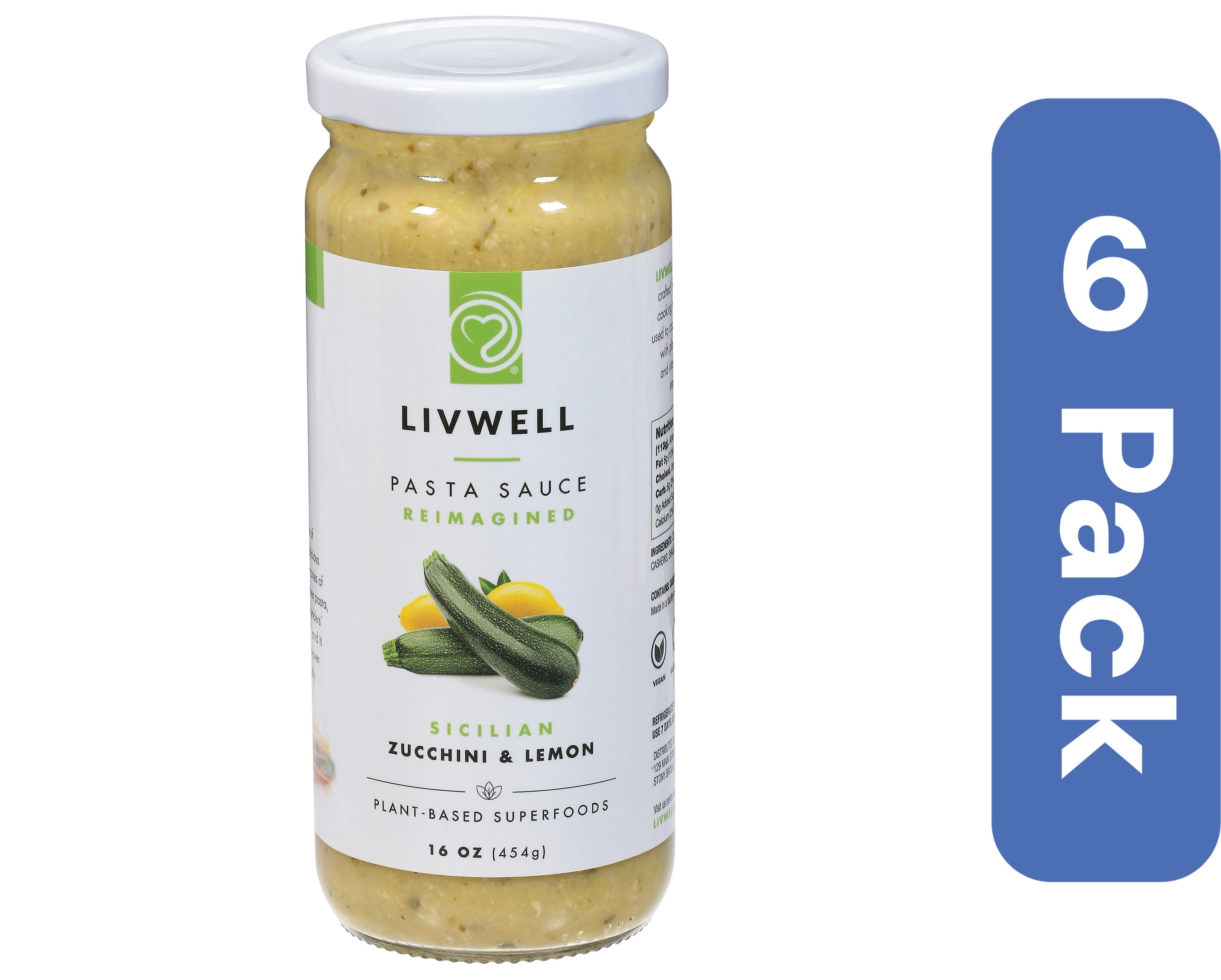 Livwell Foods Zucchini Lemon Pasta Sauce 16 oz (Pack Of 6) - Walmart.com
