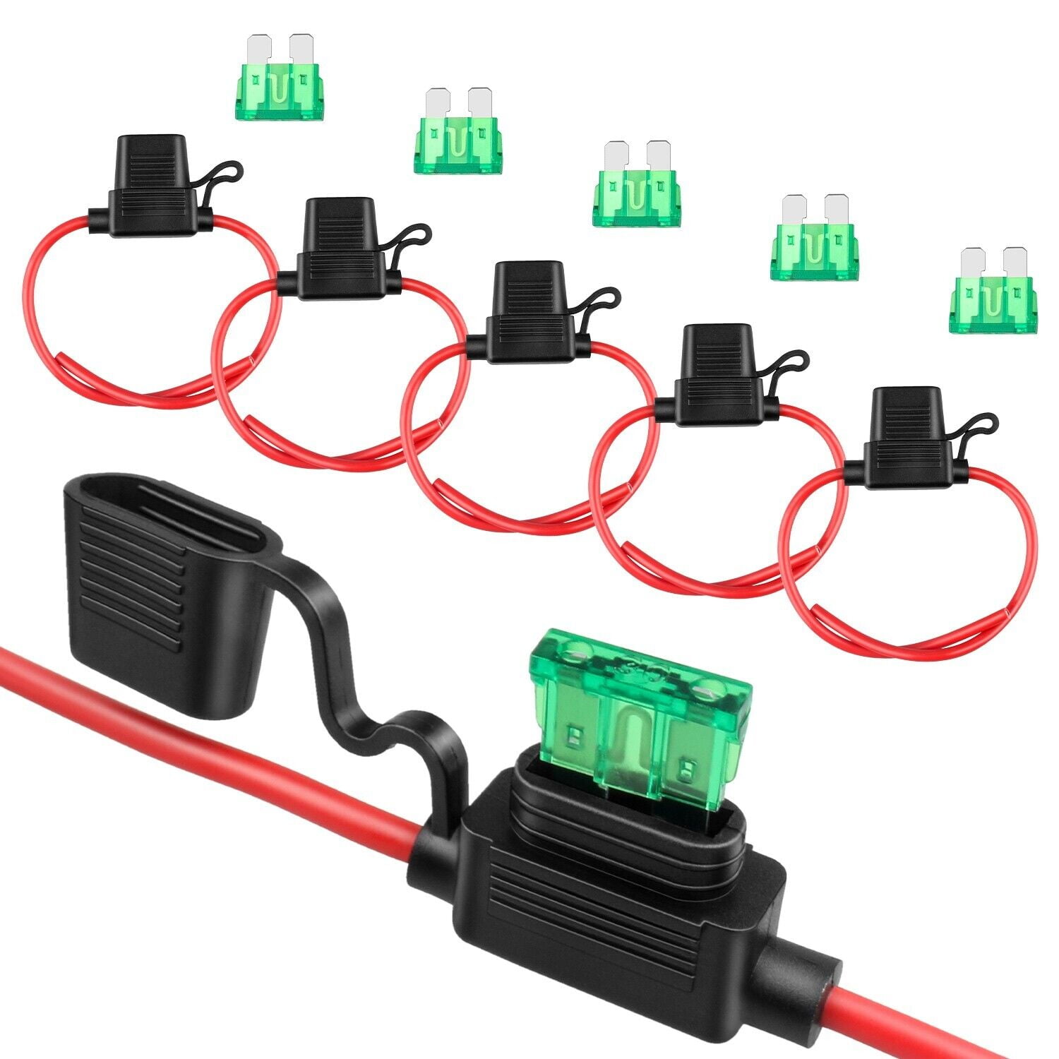 Liwarace 12 Gauge Atc Fuse Holder In-Line Awg Wire 12 Volt Power Blade ...