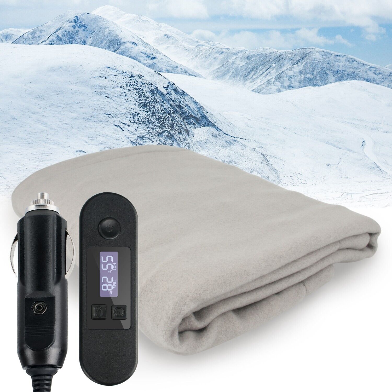 Liwarace 12V Travel Electric Heated Blanket Car Truck Suv Van Boat ...