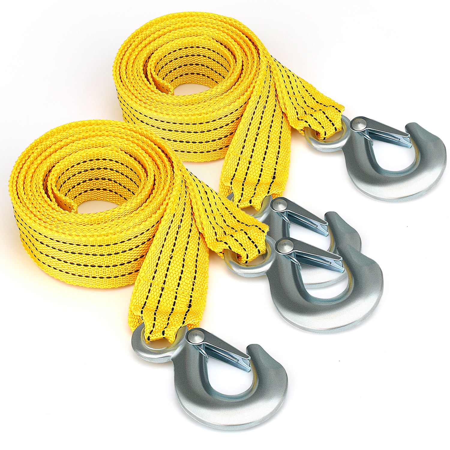 Liwarace 5 Tons Tow Strap with 2 Hooks 1.7" x 13' Vehicle Heavy Duty ...