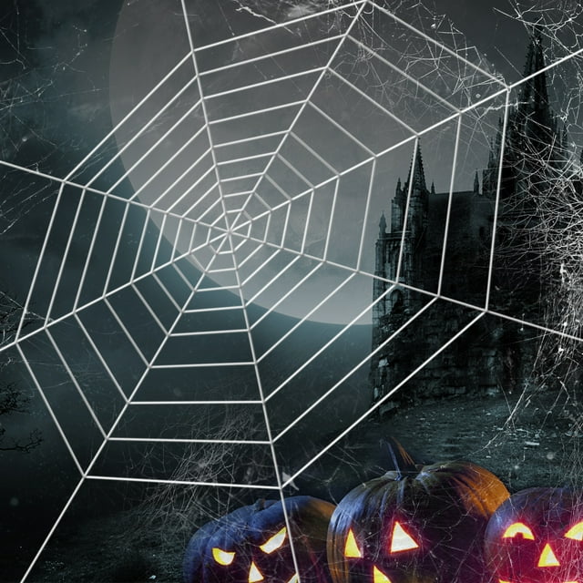 Liwarace Halloween Decorations Spider Web Light 11.81ft Circular Cobweb ...