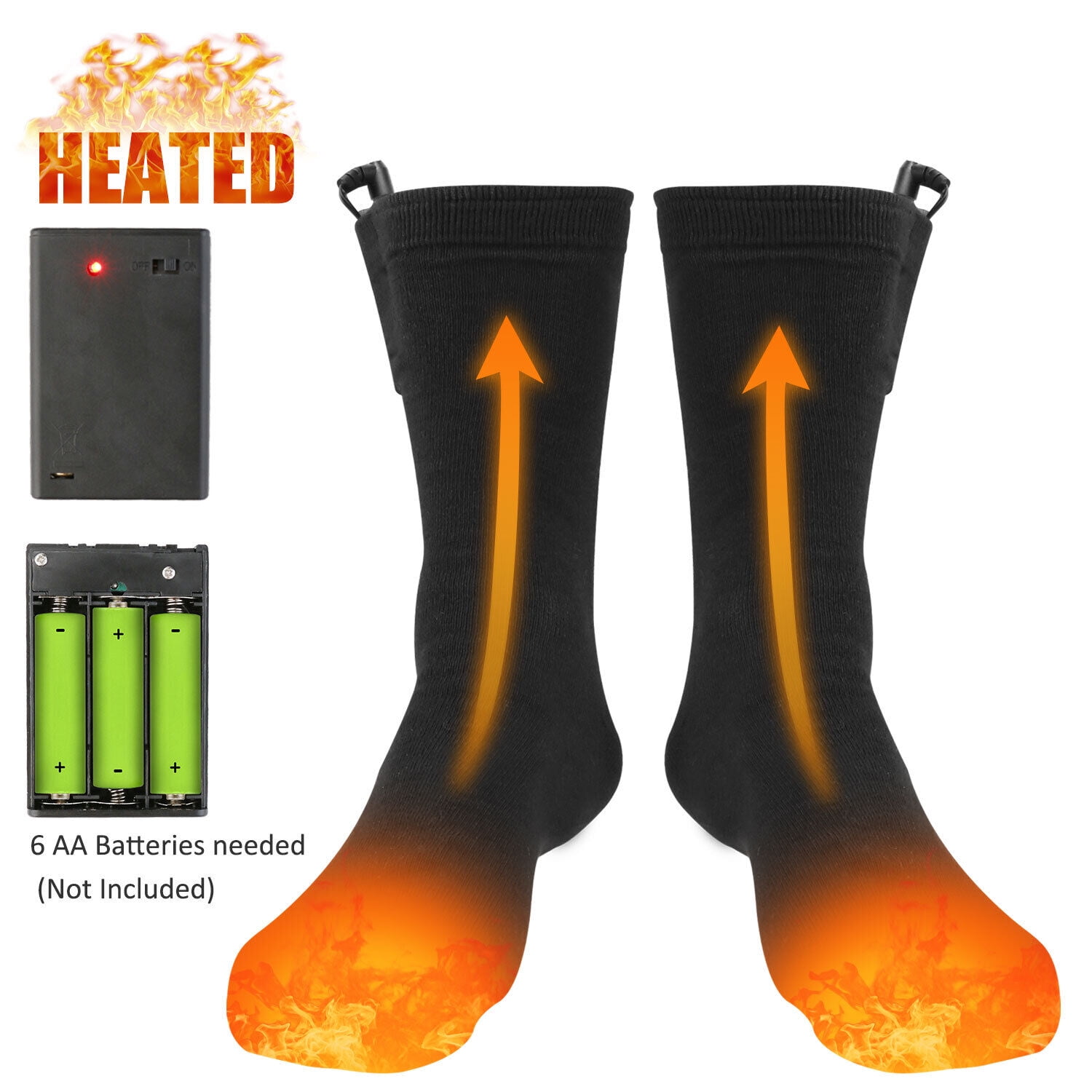 Liwarace Heated Socks Rechargeable 4000mAh Battery Foot Warm Winter ...