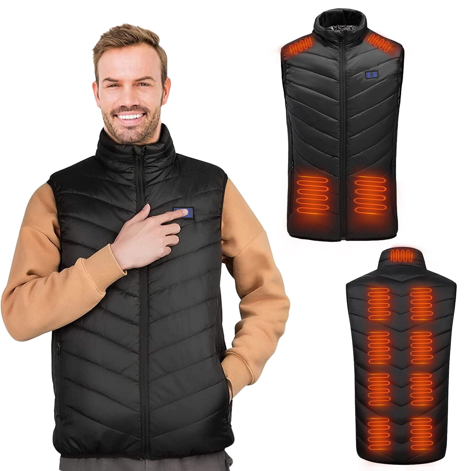 Liwarace Heated Vest 9 Heating Zones with 10000mAh Battery Pack ...
