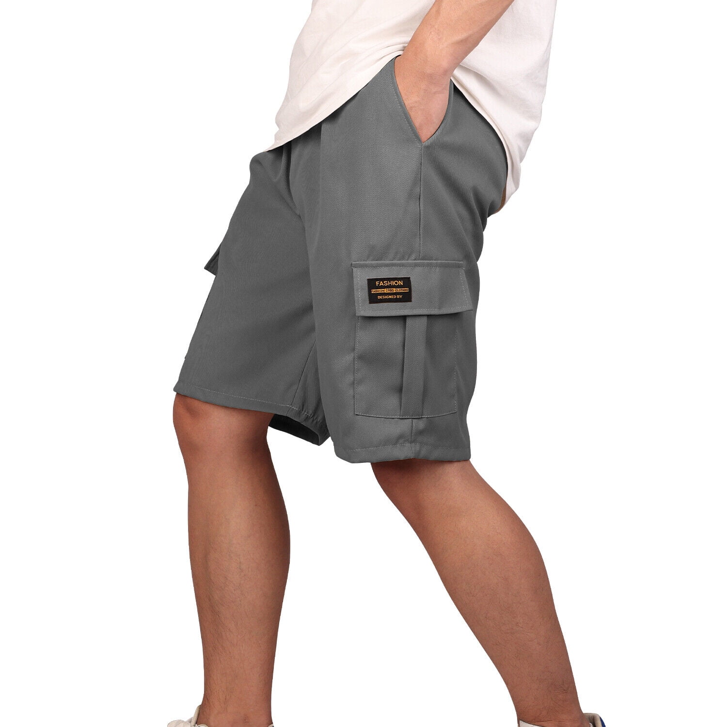 Liwarace Men's Summer Cargo Shorts Regular-Fit Multi Pocket Elasticated ...