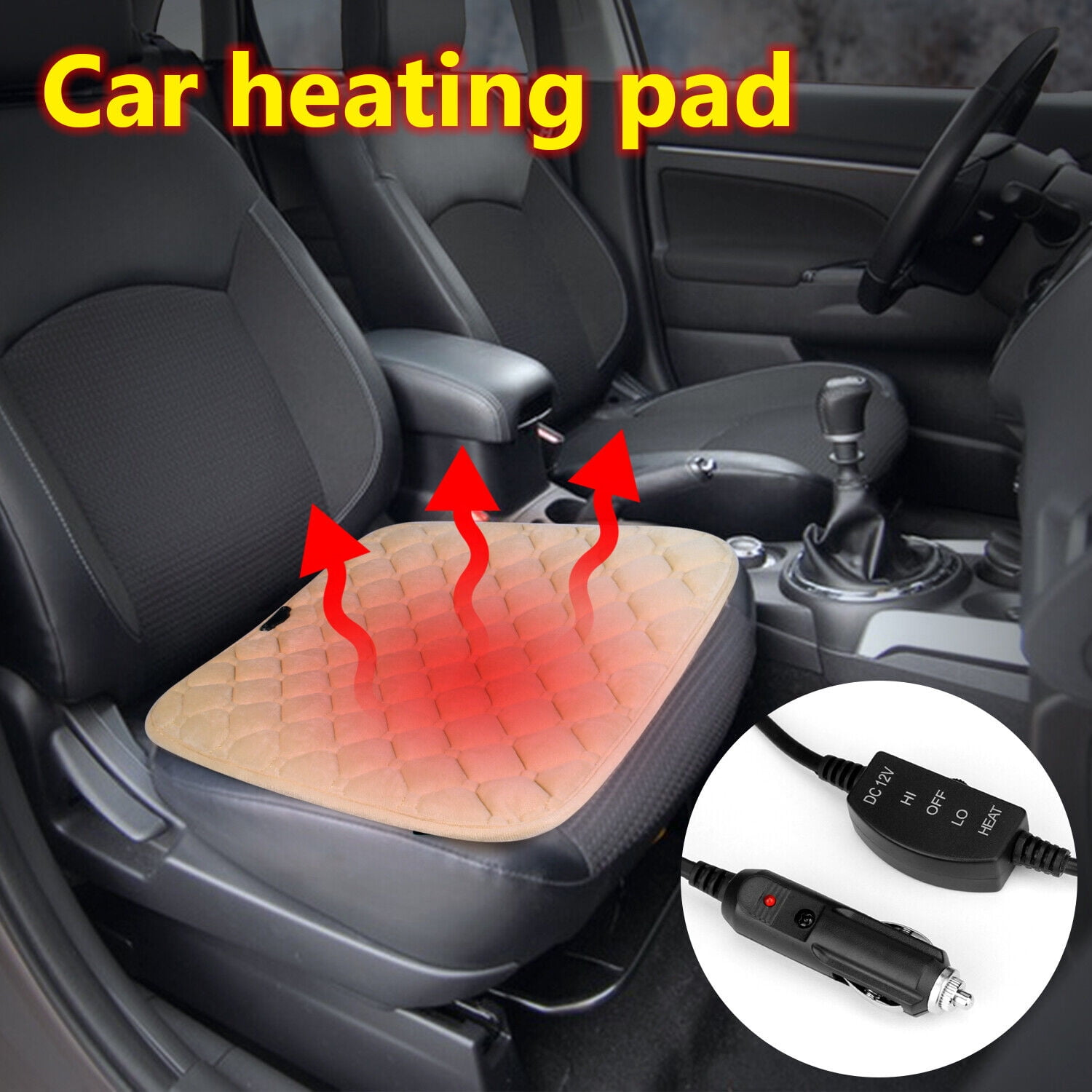 Liwarace Universal Car Heated Seat Cushion Heating Cover Pad Mat Warm ...
