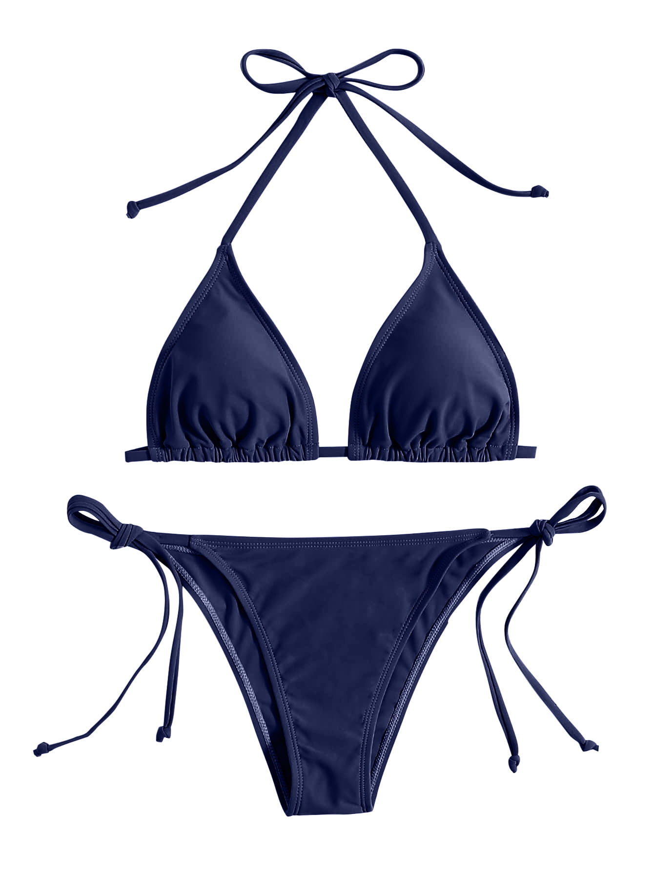 LiweijianaaSwimwear Thong Bikini Set Sexy New Navy Blue Swimsuits Woman ...