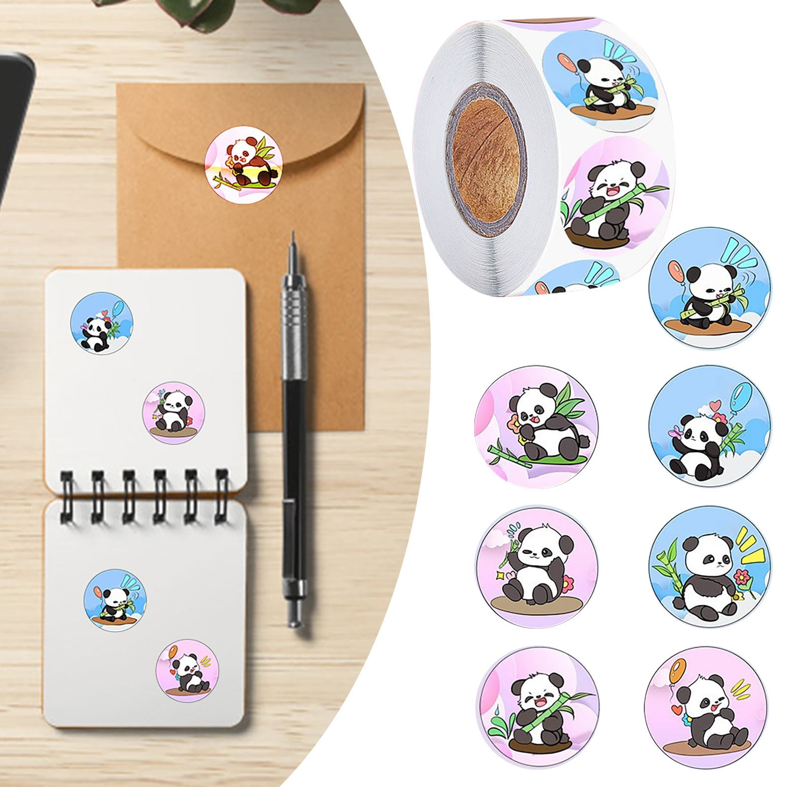 Liwnm Stickers Under $5 500pcs Panda Animals for Children To Encourage ...