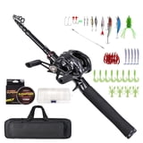 Blusea 5.9ft Baitcasting Fishing Rod and Reel Combo, Carbon Fiber Pole ...