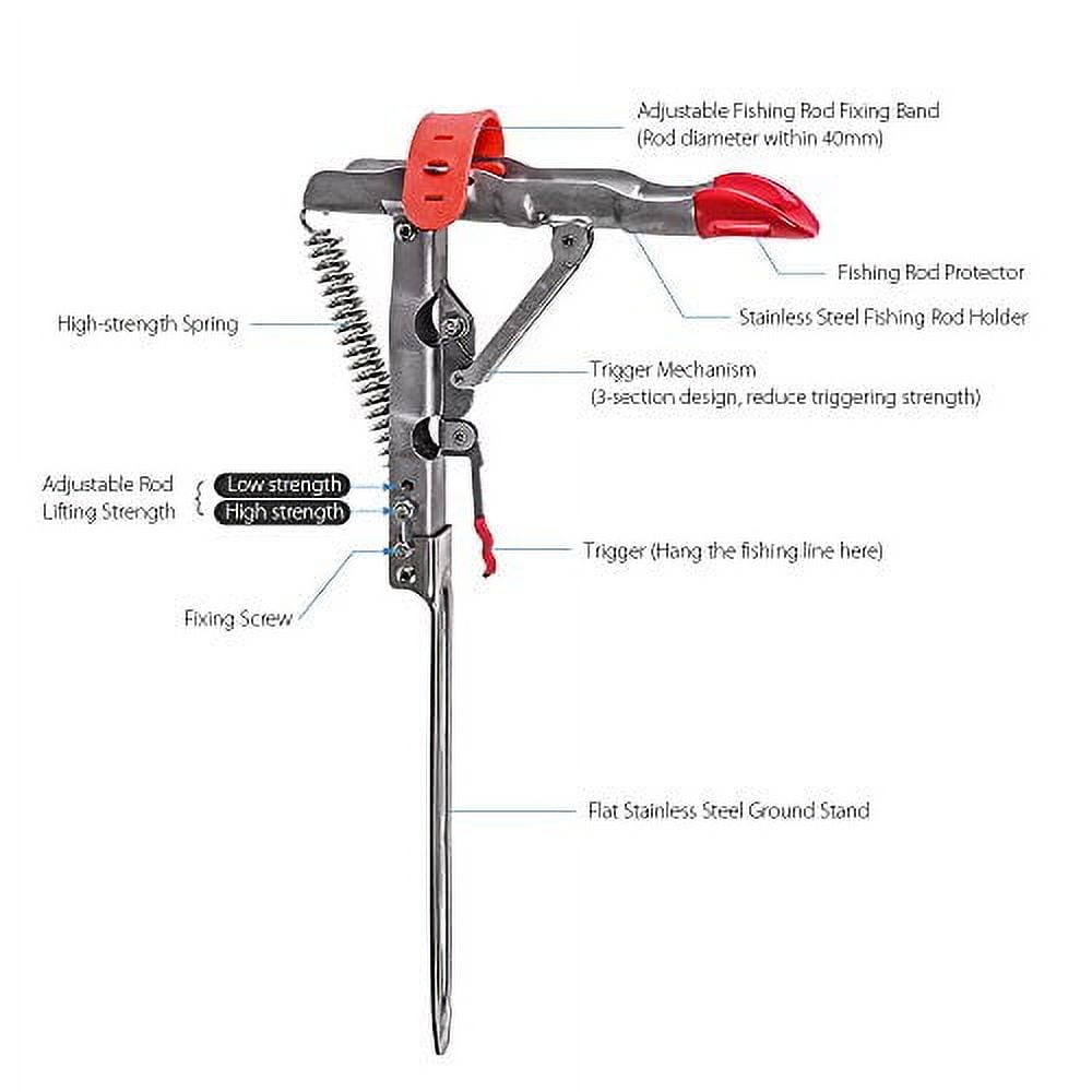 Lixada Automatic Spring Fishing Rod Holder -2 Pack, Stainless Steel ...