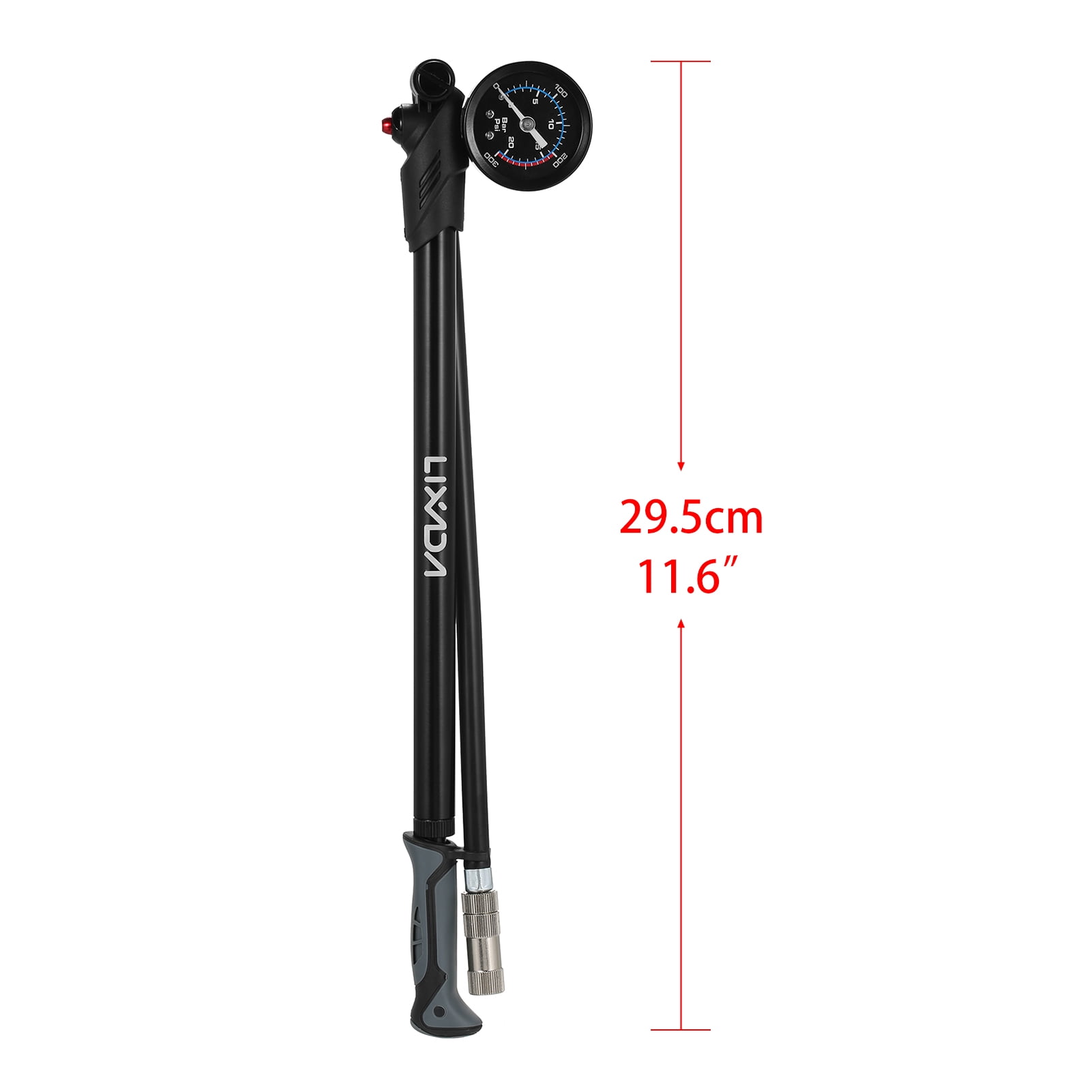 Lixada Bike Air Shock Pump With Pressure Gauge 300PSI High Pressure ...