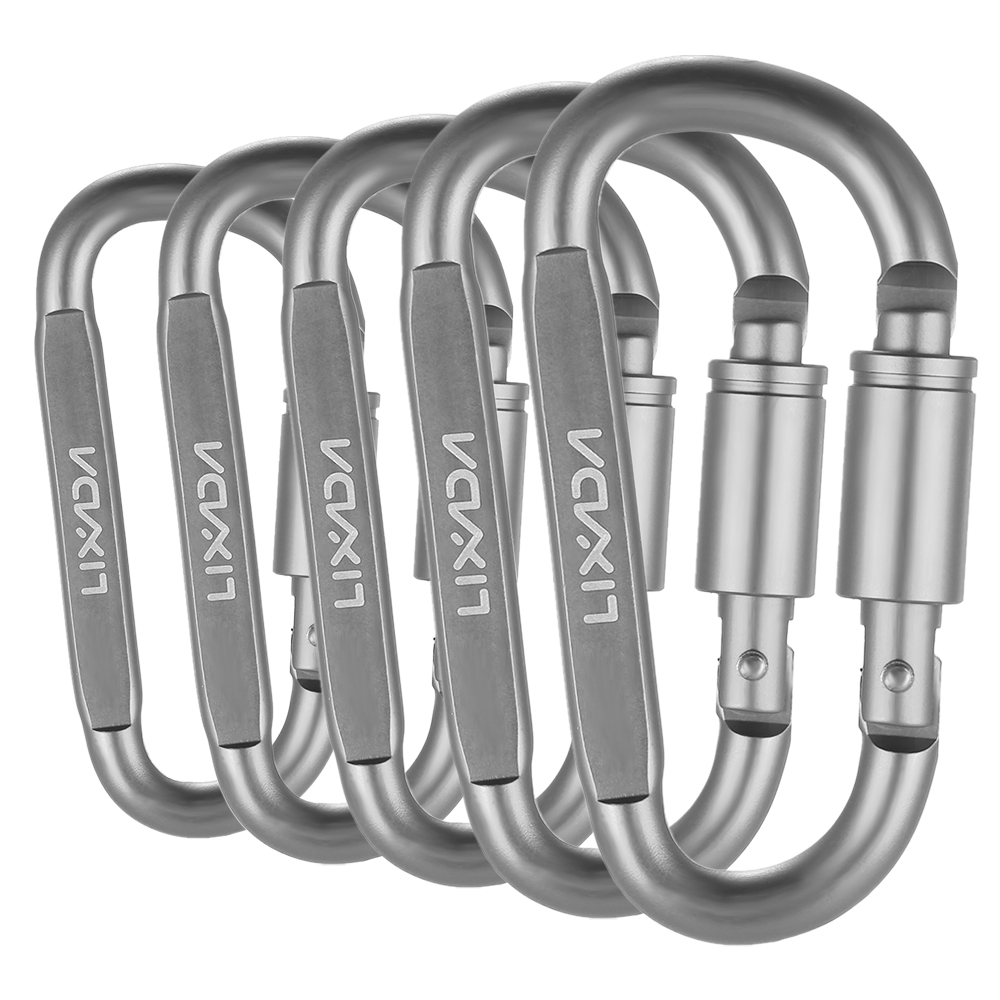 Lixada Duty Steel Alloy Carabiner Clip Set,Carabiner Hammock Clips,6 ...