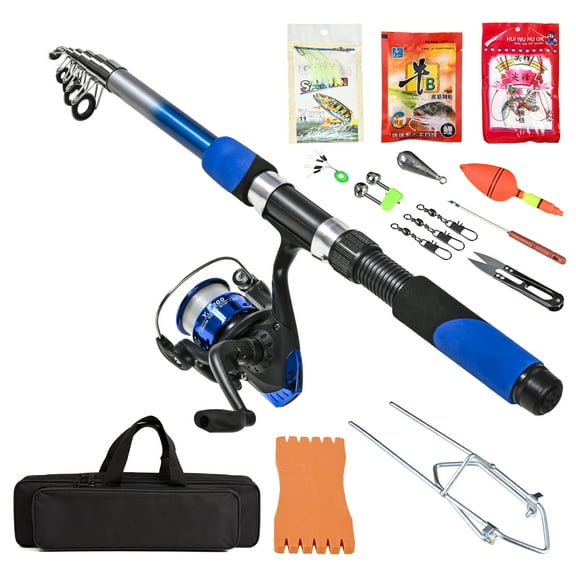Fishing Telescopic Rod And Reel Set For Outdoor Angling – 6ft ...