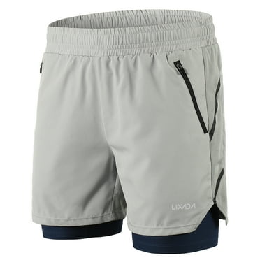 Lixada Men's 2-in-1 Running Shorts Quick Drying Breathable Active ...