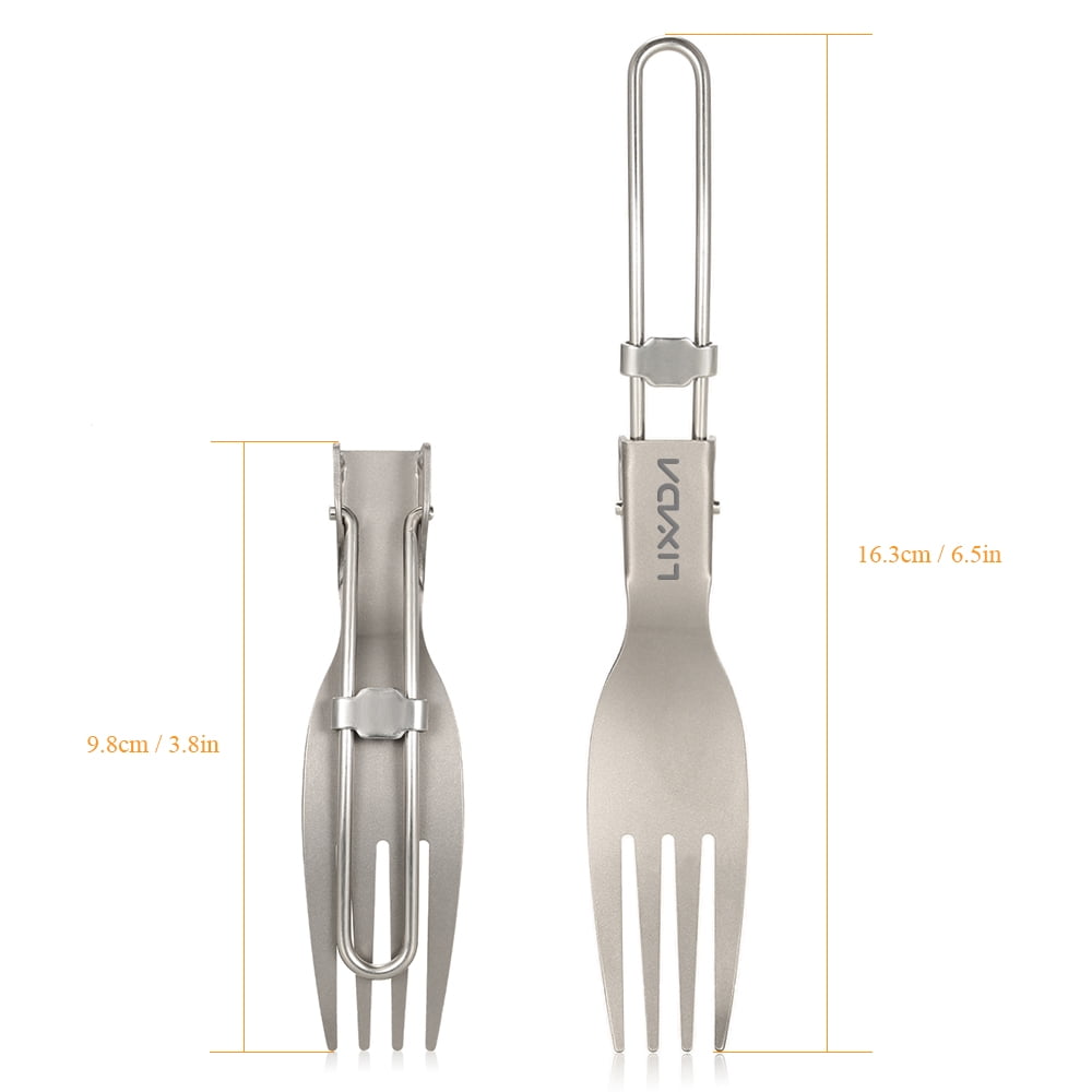 Lixada Titanium Folding Fork Ultralight Outdoor Portable Dinner Fruit ...