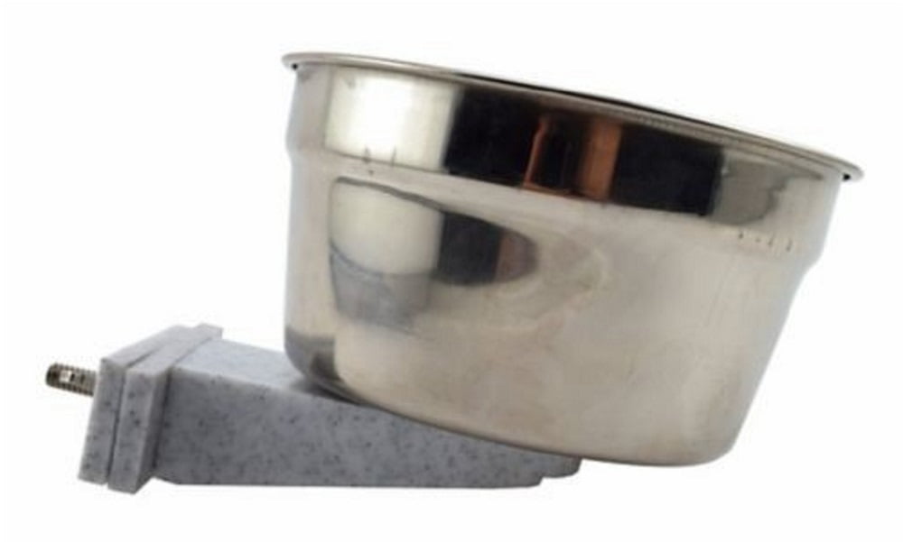 Lixit 676 Light Gray-Colored Stainless Steel Pet Crock Feeder, 20 oz ...