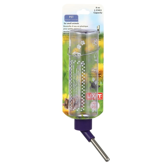 Lixit 8oz. Transparent Water Bottles for Cages for Hamsters, Rats. Mice, Dwarf Hamsters Small ...