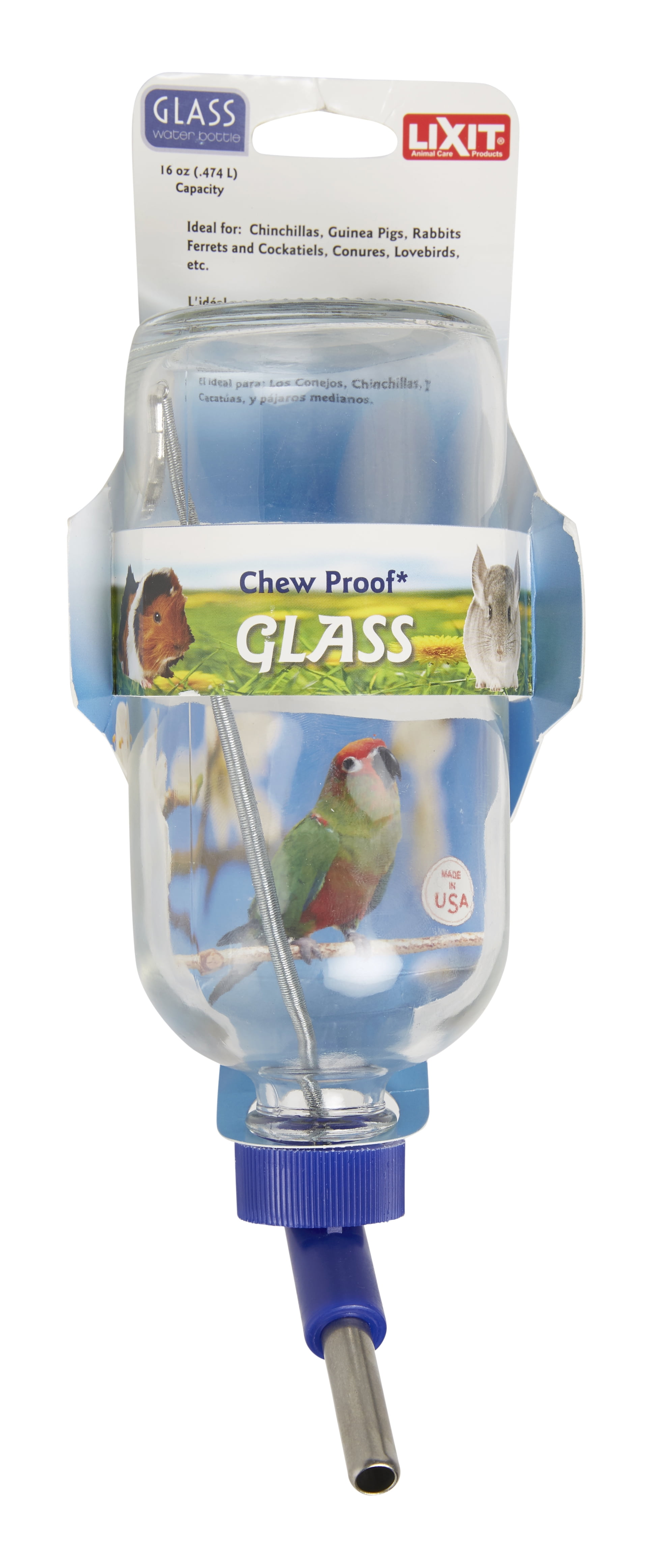 Lixit Glass 16 oz. Water Bottles for Small Animals and Birds - Walmart.com