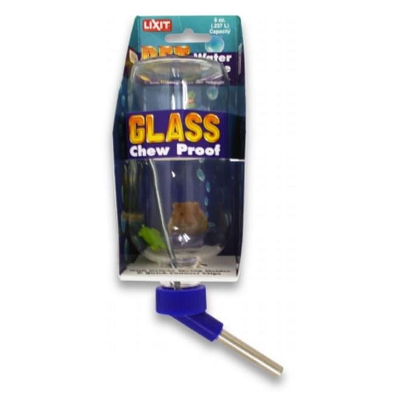 Lixit Glass Water Bottle for Small Animals Clear, Blue 8 oz - Walmart.com