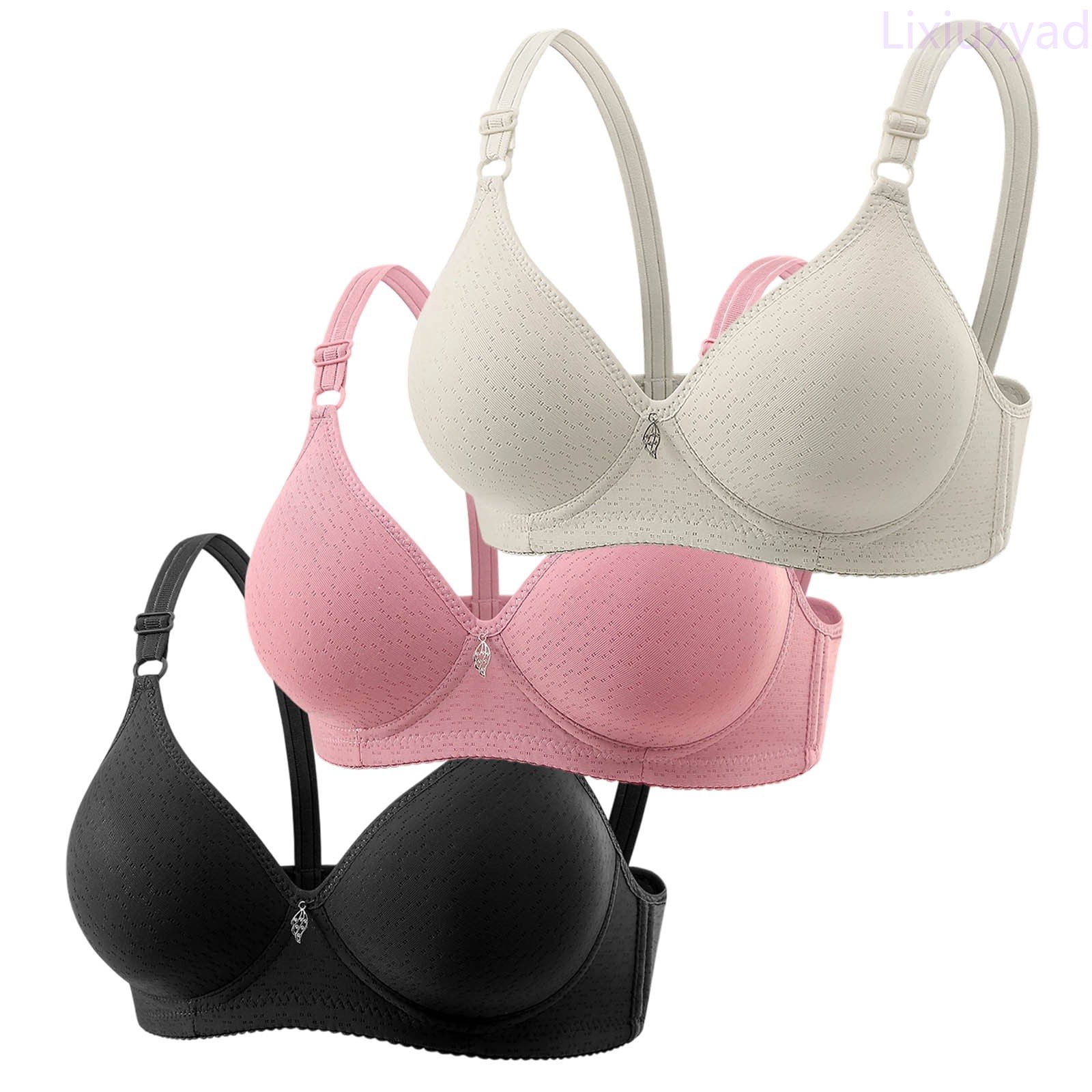 Lixiuxyad 3pc Soft Wireless Comfort Bra Seamless Support For Everyday ...