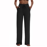 Lixiuxyad Business Casual Pants Women Wide Leg Pants Woman Drawstring ...