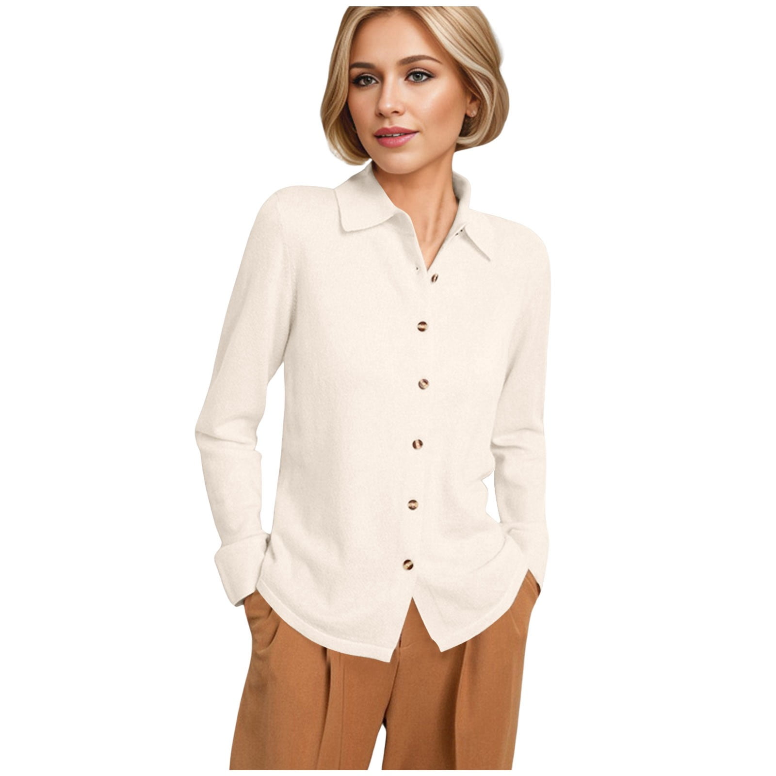 Lixiuxyad Shaker Zip Front Cardigan Women's Cardigan Sweater Solid ...