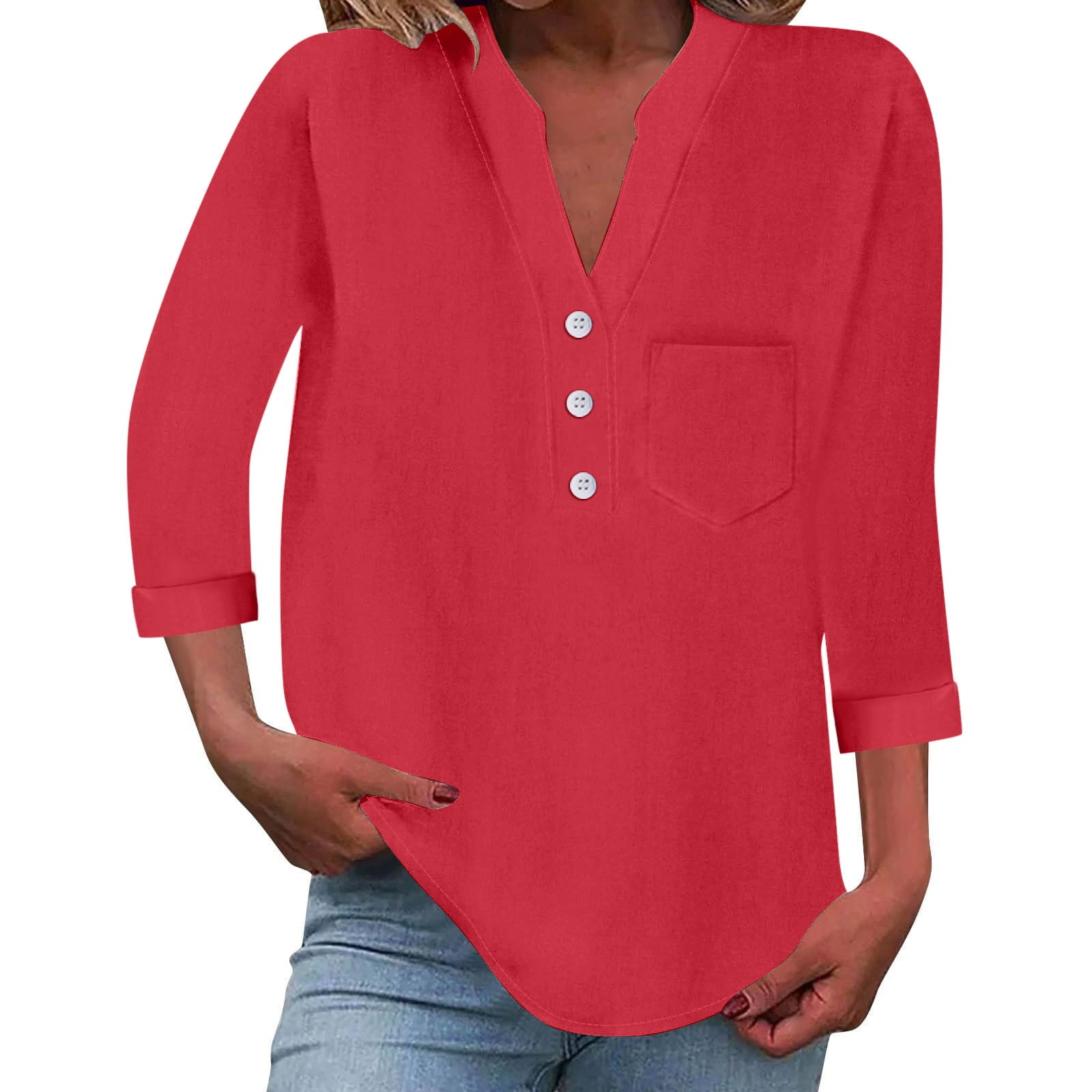 Lixiuxyad Tie Bottom Shirts for Women Trendy Women Shirts For Everyday ...