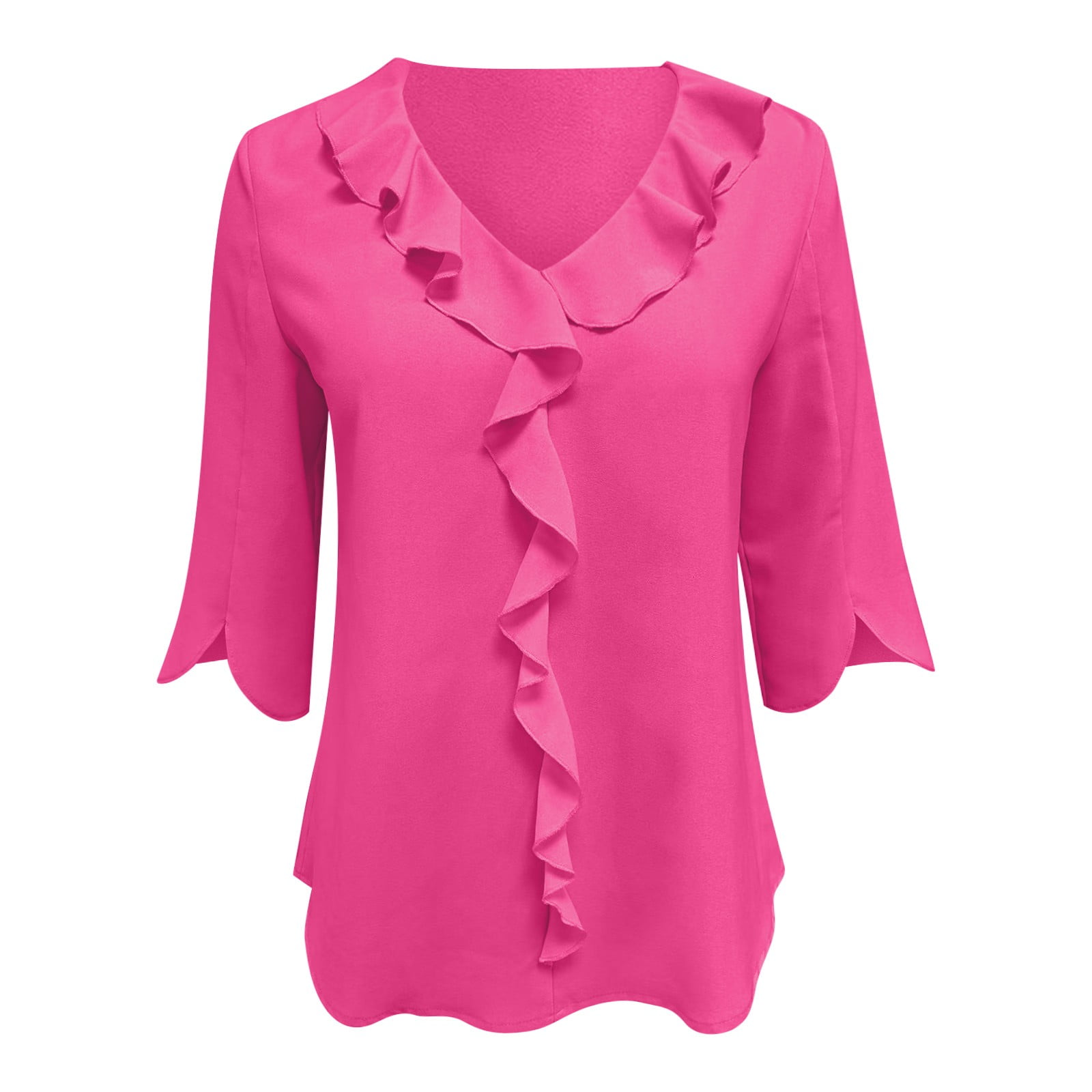 Lixiuxyad Woman Chiffon Blouses Chiffon Blouse With Mid Length Sleeves ...