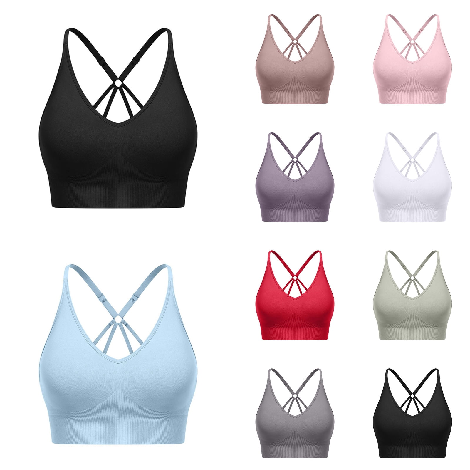 Lixiuxyad Women's Sports Bras Comfortable And Transparent Shoulder ...