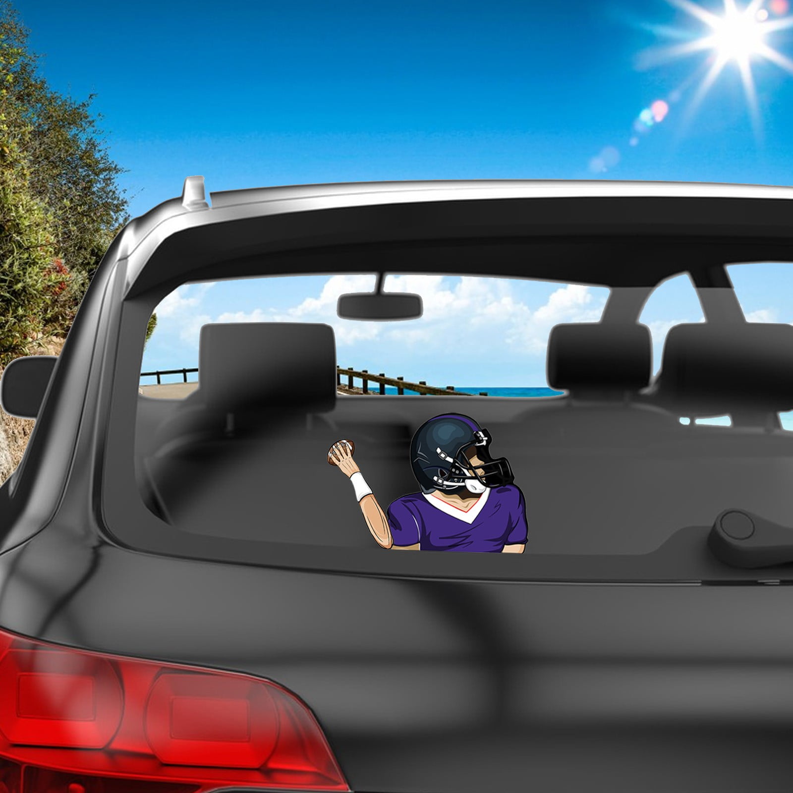 Lixmnse Multicolor Football Quarterback Car Windshield Wiper Stickers ...