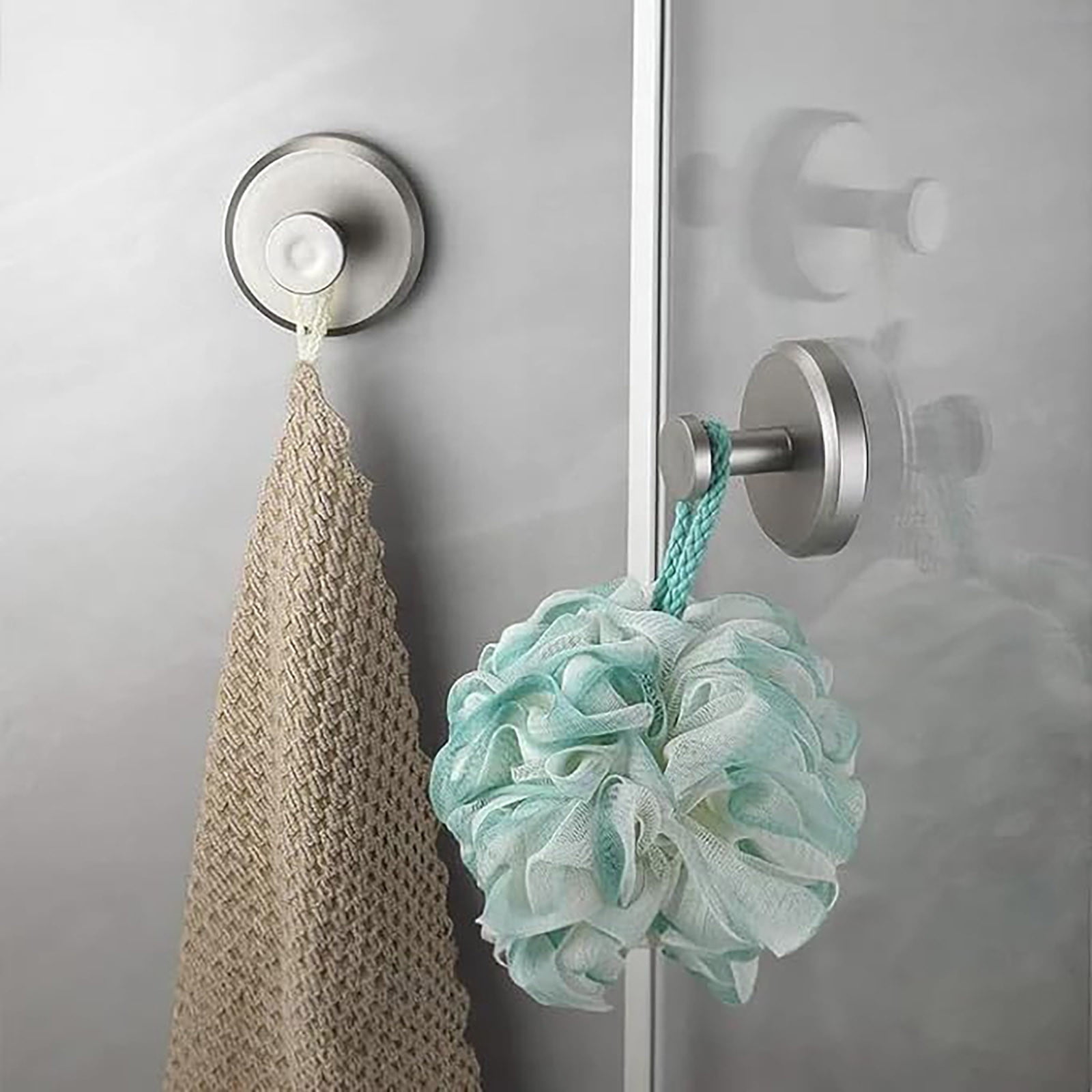 Lixmnse Suction Cup Hooks for Shower, No-Drill Matte Black Towel Hooks ...