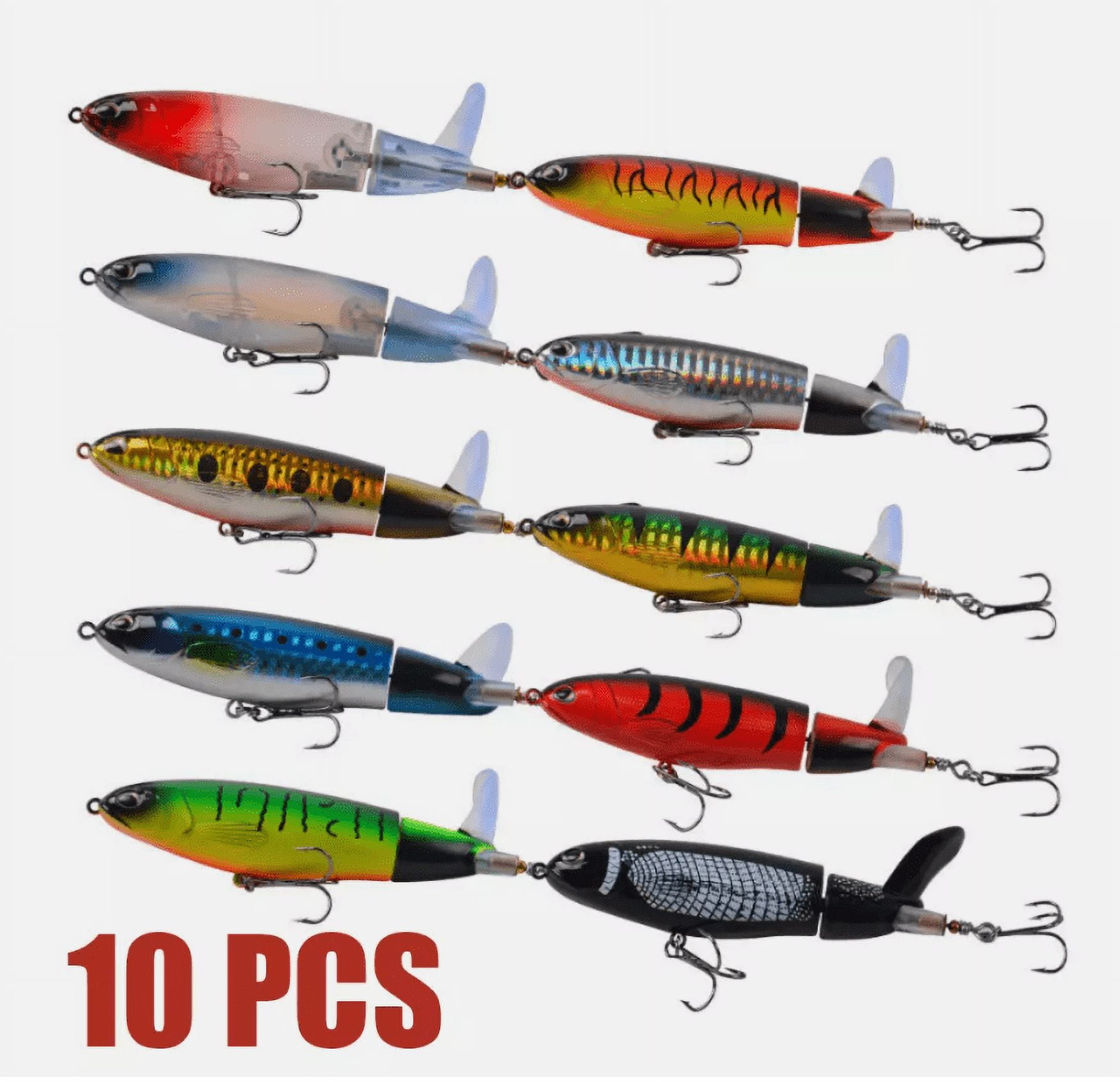 Lixu Sales 10ps Fishing Lures bait Whopper Plopper Topwater Floating ...