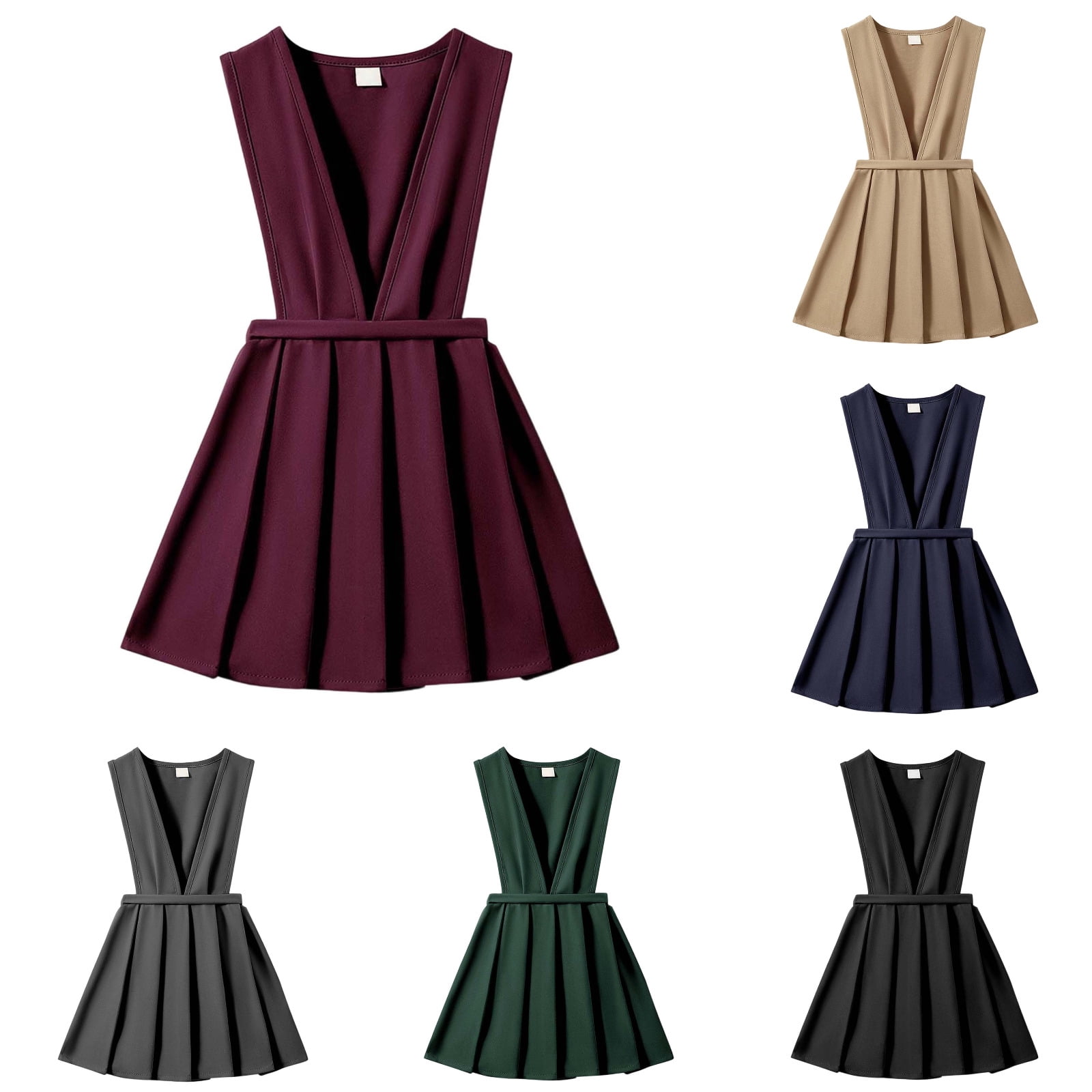 Liyamei Girls School Dresses, Kids Dress, Pleated Dress Daily Wear Red ...