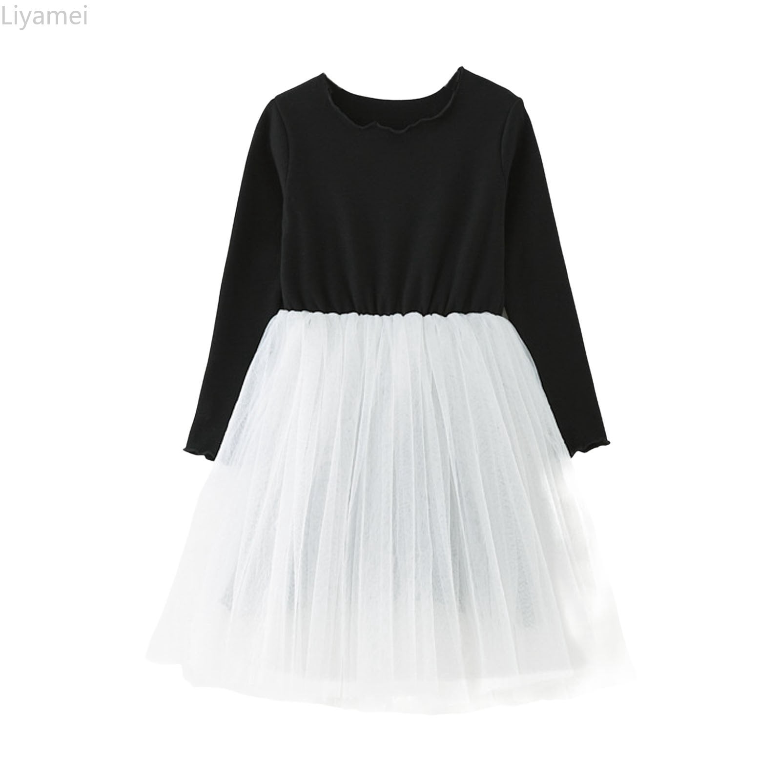 Liyamei Toddler Girls Long Sleeve Holiday Party Dress Dance Party ...